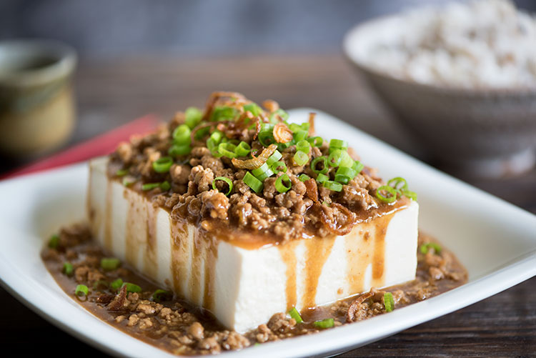 Stir Fried Pork Over Tofu | Curious Nut